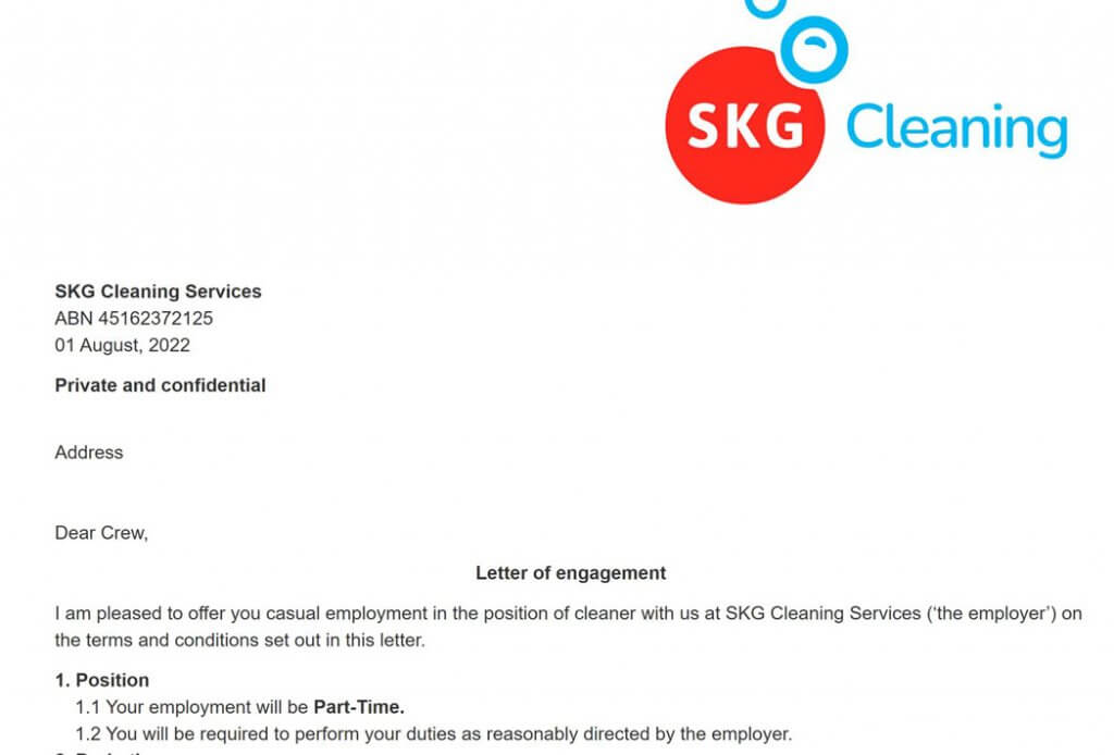 HR Conversion of Employment | SKG Cleaning Services